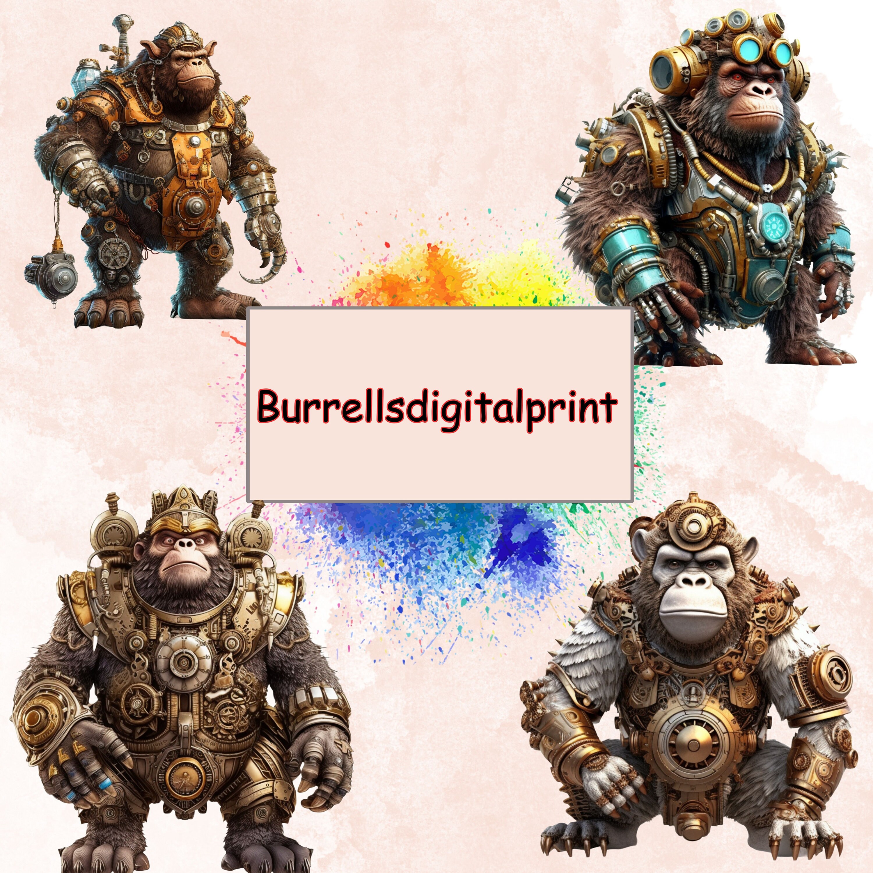 Gorilla Clipart, Steampunk Gorilla Clipart, Gorillas Clipart ...