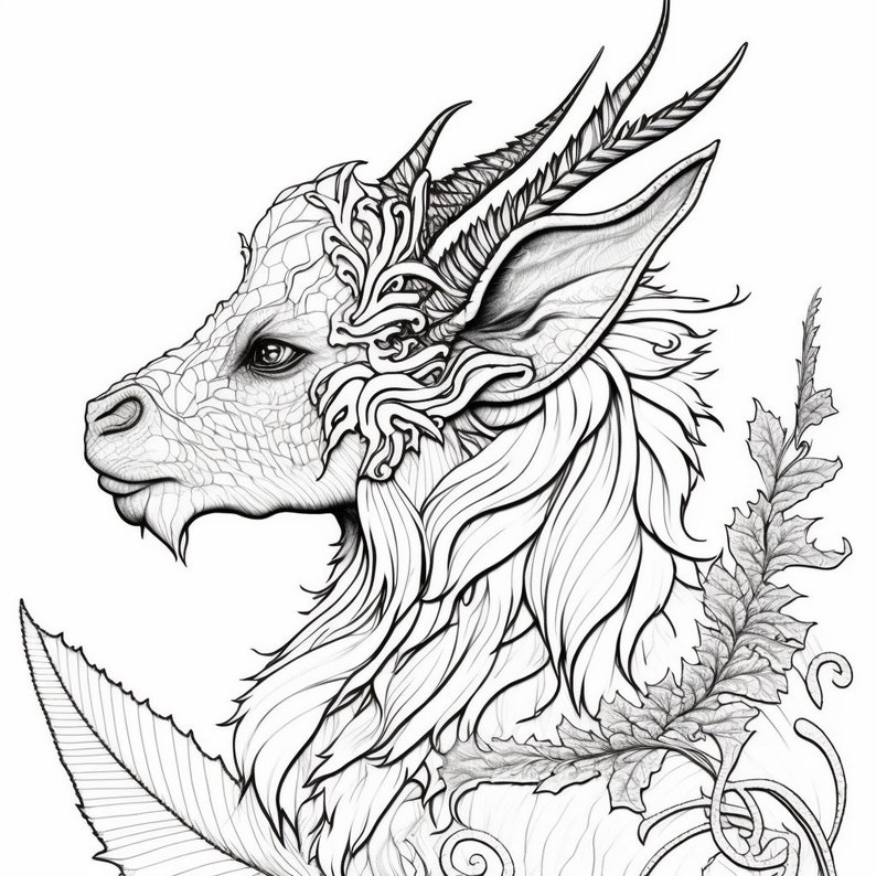 50 Enchanted Dragon Realms: A Fantasy Coloring Book for Adults - Etsy