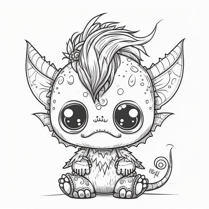 50 Adorable Creepy Monsters Coloring Book: for Adults and - Etsy
