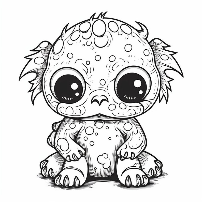 50 Adorable Creepy Monsters Coloring Book V2: for Adults and Teens ...