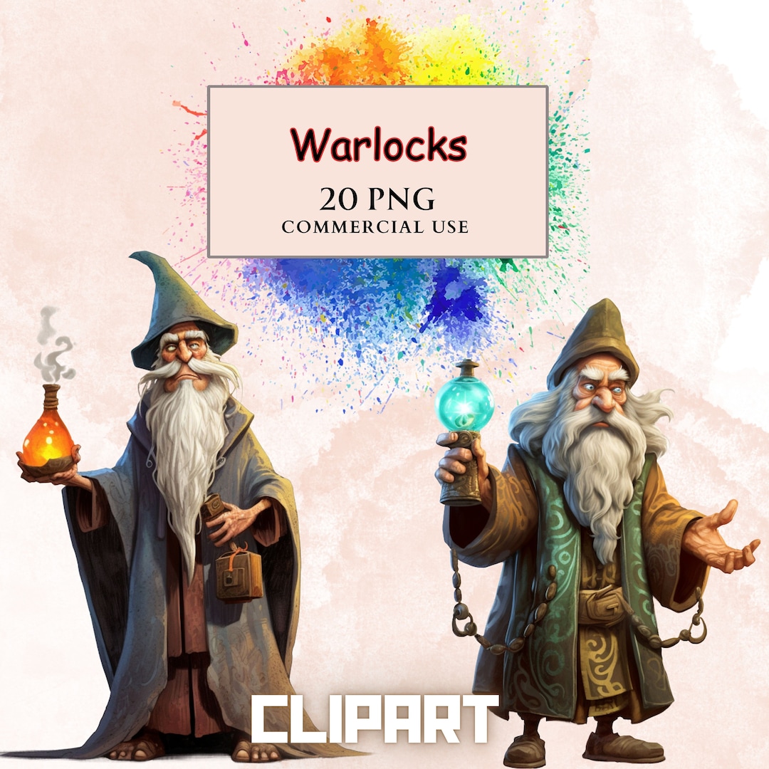 Warlock Clipart, Cute Old Warlock Pngs, Transparent Pngs, Commercial ...