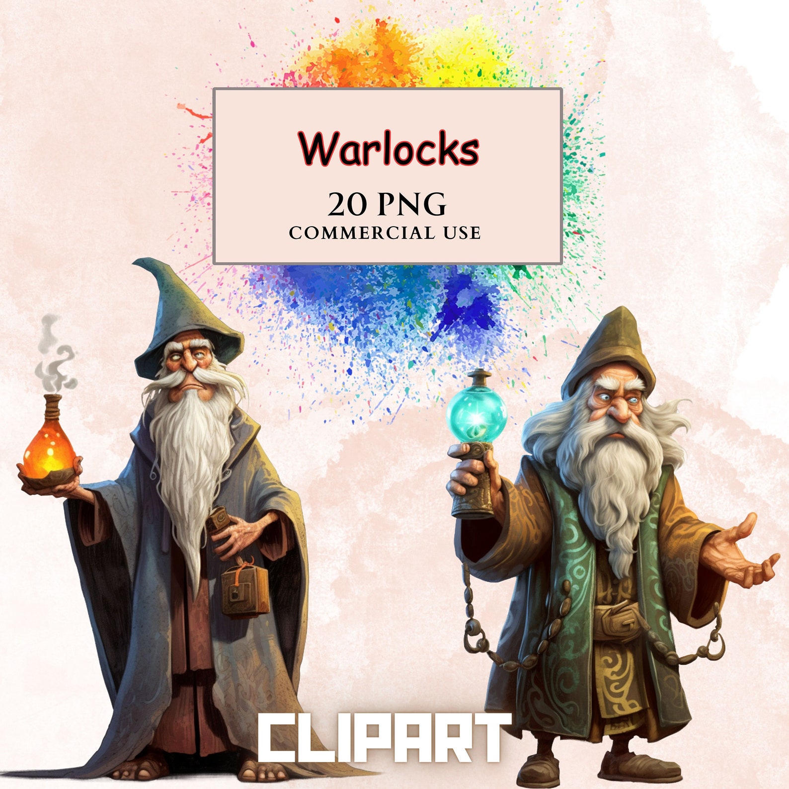 Warlock Clipart Cute Old Warlock Pngs Transparent Pngs - Etsy