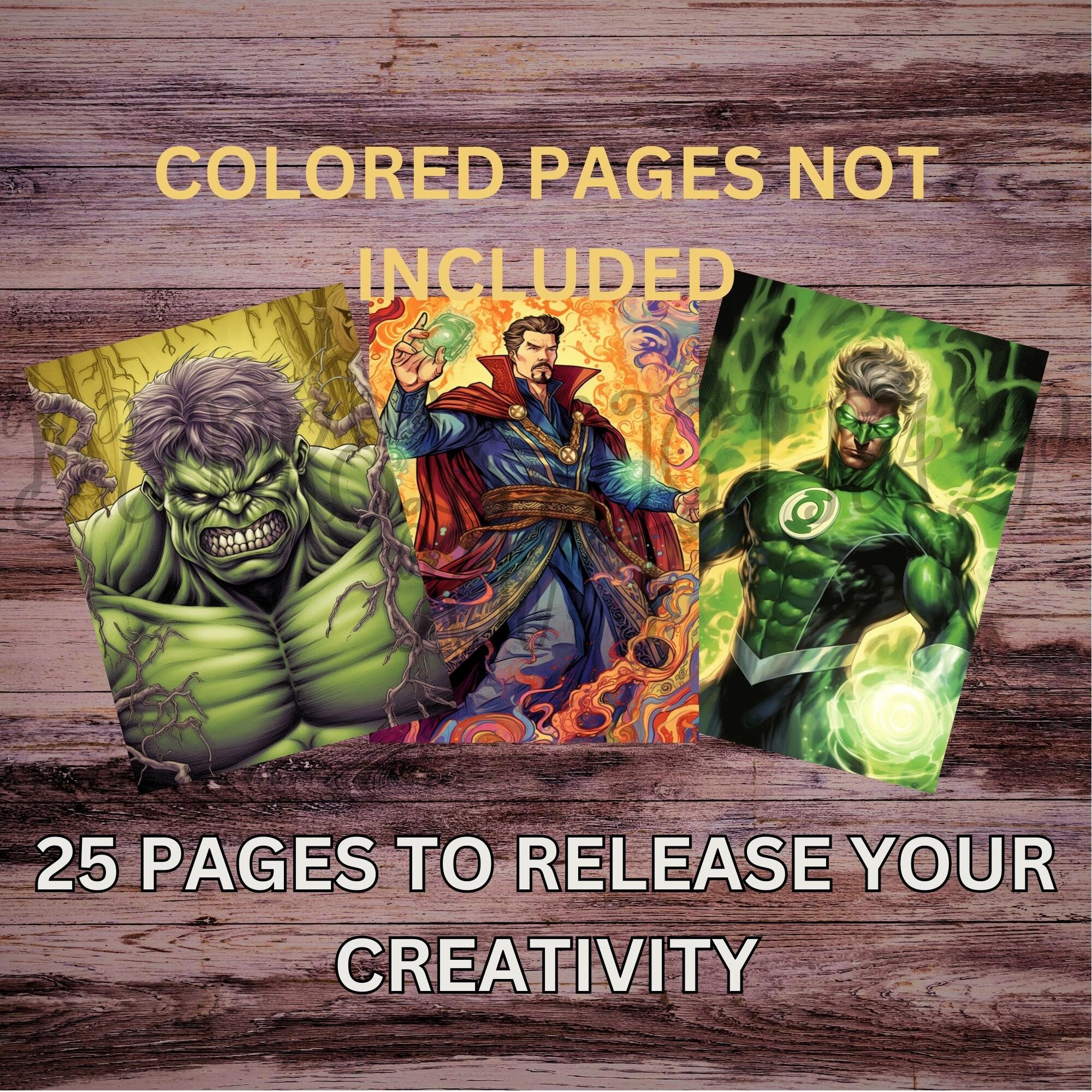 25 Superhero Halloween Coloring Pages, Greyscale, Light and Dark ...