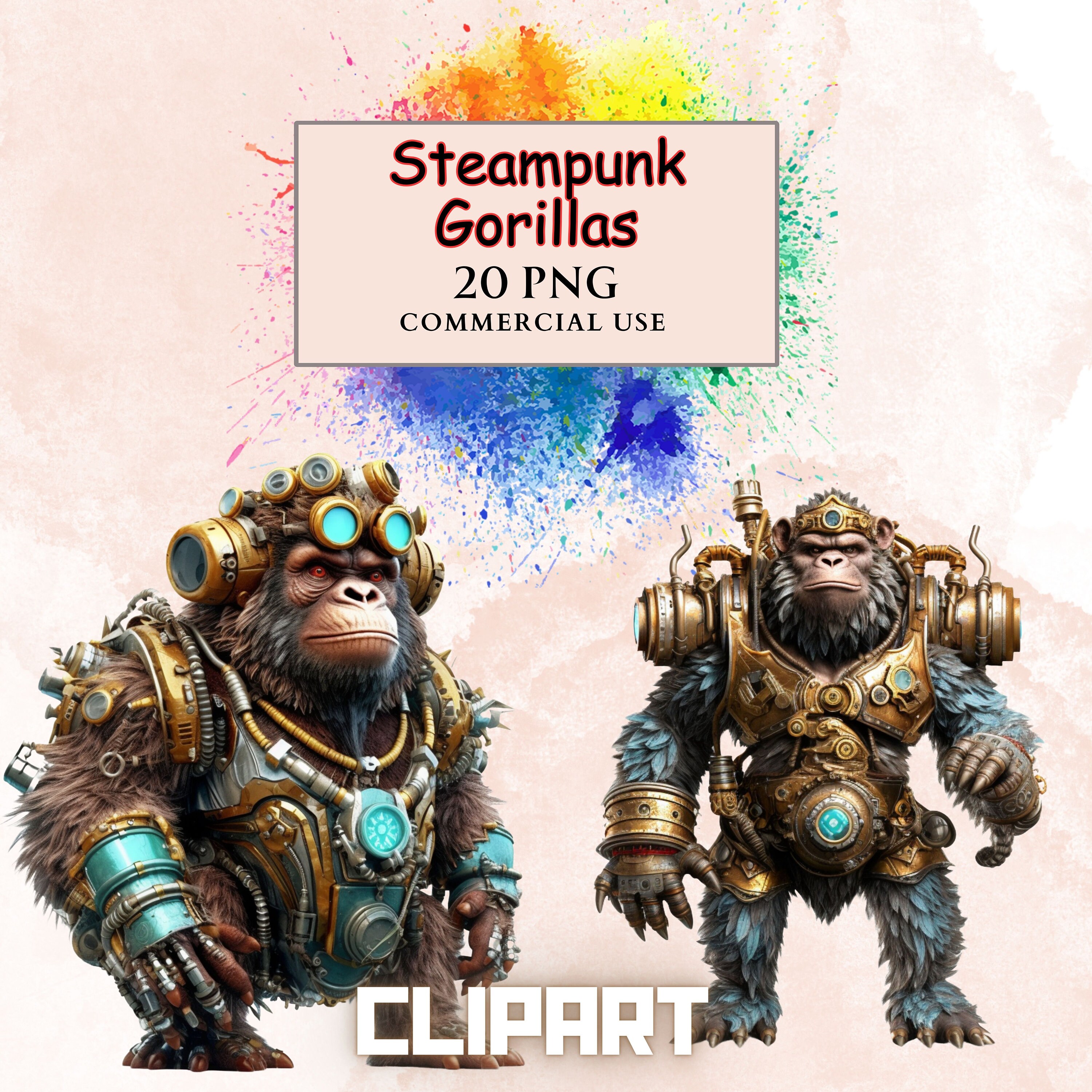 Gorilla Clipart, Steampunk Gorilla Clipart, Gorillas Clipart ...