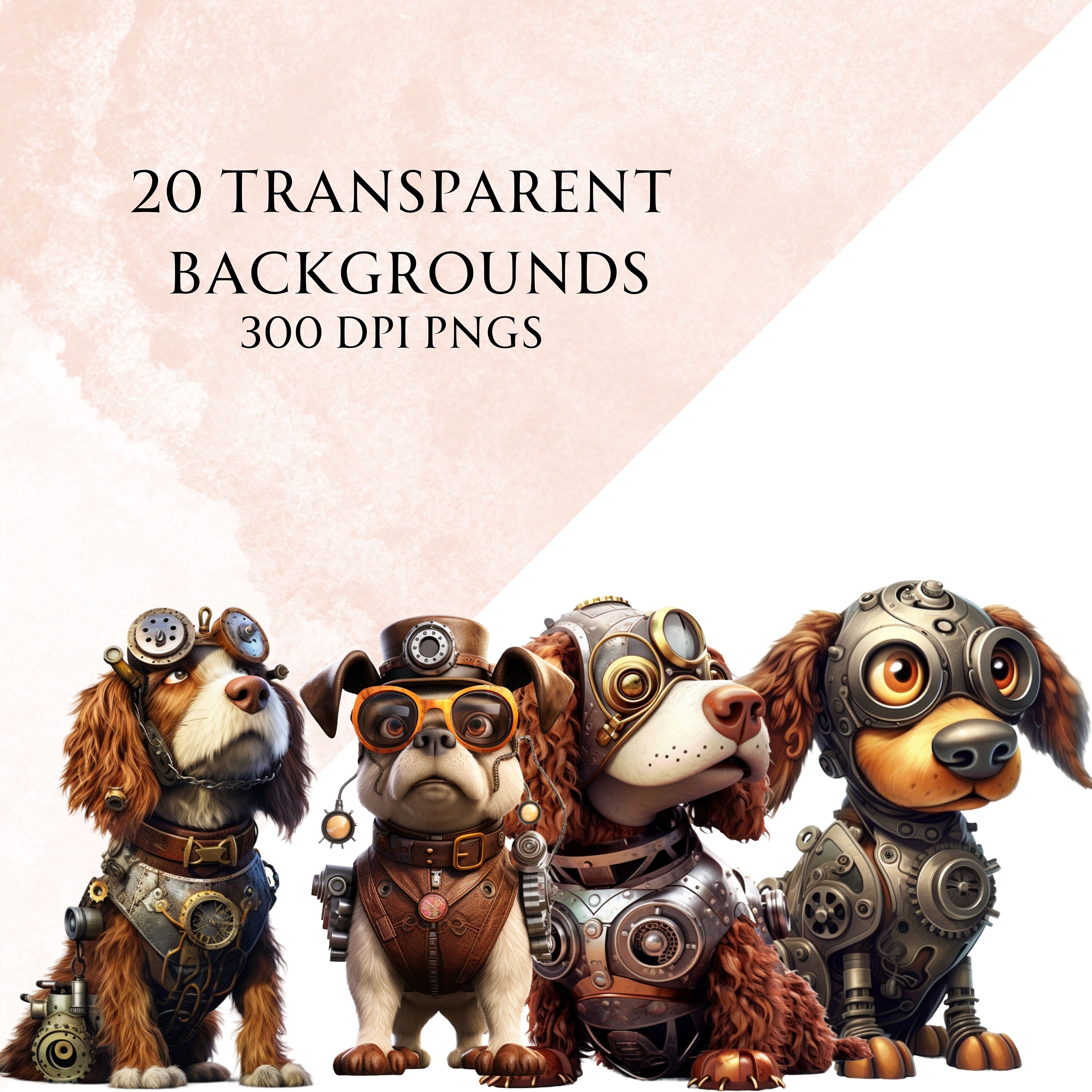 Dogs Clipart Steampunk Clipart Steampunk Dogs Clipart 3D - Etsy