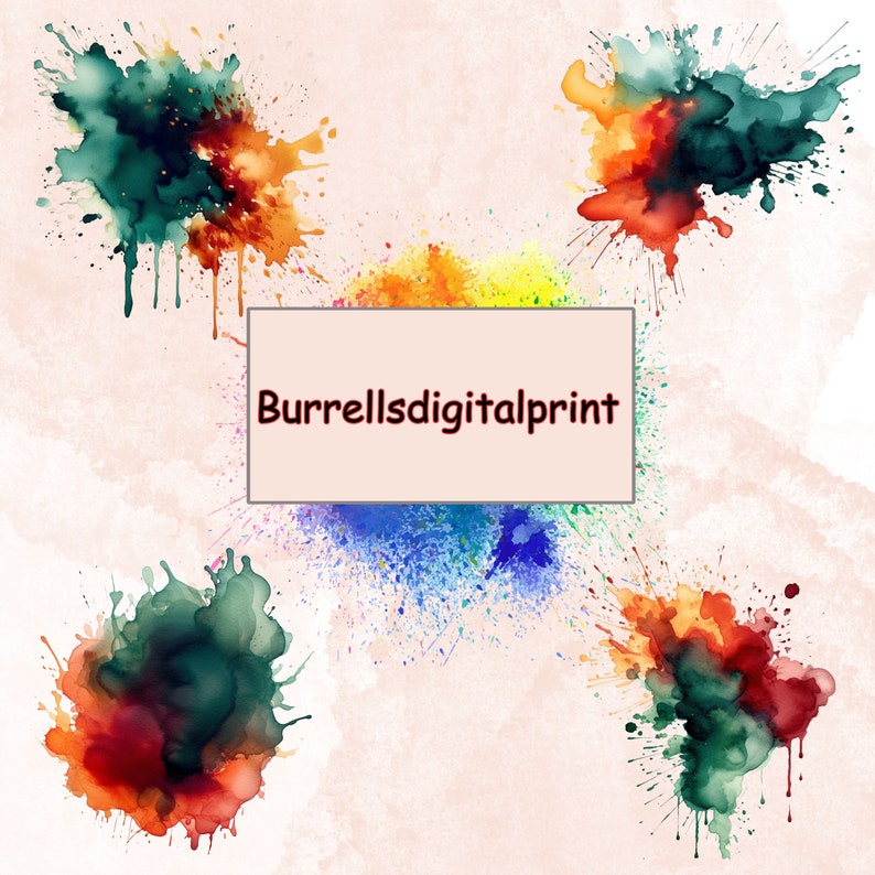 Watercolor Color Splash Clipart PNG Paint Splatter Clipart Alcohol Ink ...