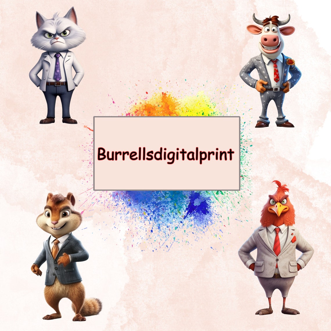 Animals in Suits Clipart Collection: Pet Graphics for - Etsy