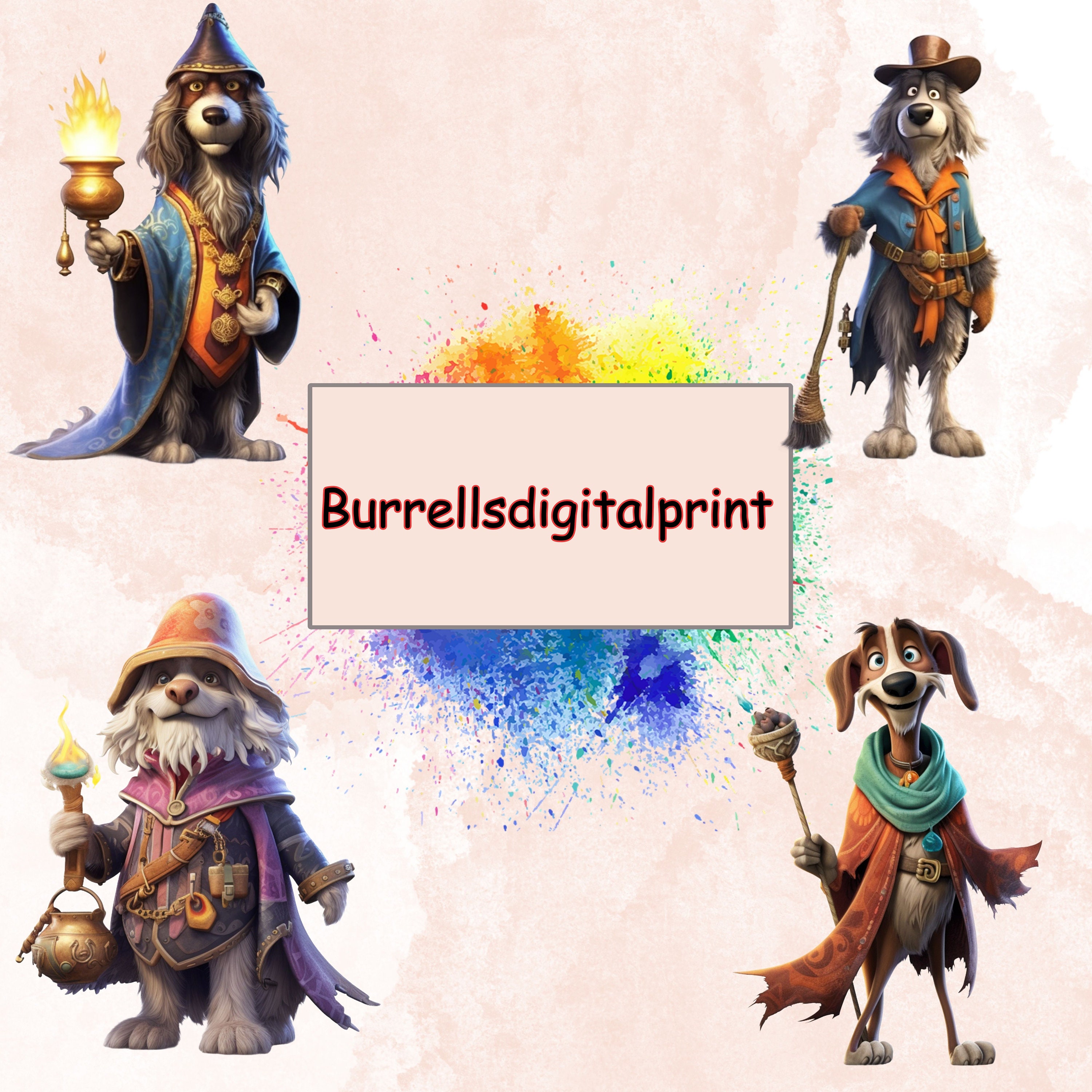 Dog Clipart, Warlock Dog Clipart, Cute Dog Warlocks, Kids Clipart ...