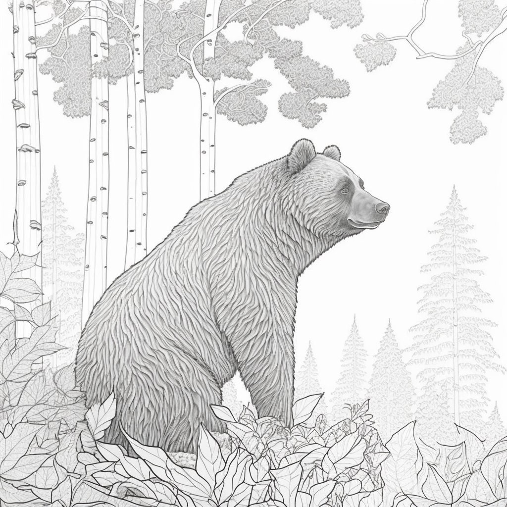 Forest Bear Coloring Pages