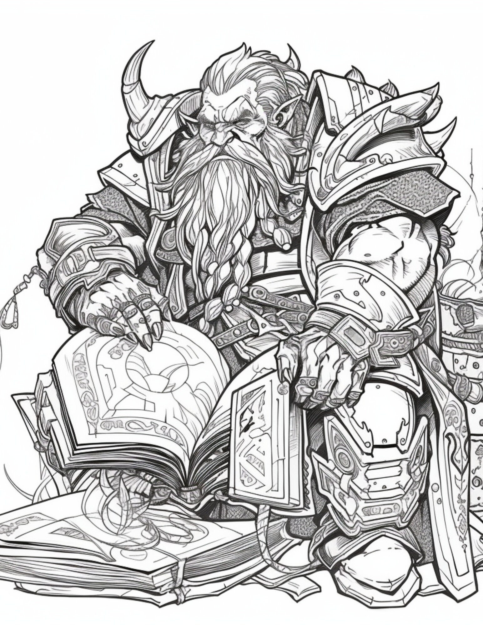 Dwarf Warlock: A Stunning Collection of 20 Beautiful Pages for Adults to Color - Perfect for ...