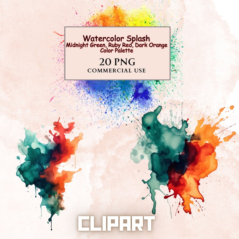 Watercolor Color Splash Clipart PNG Paint Splatter Clipart Alcohol Ink ...