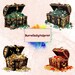 Treasure Chest Clipart PNG Bundle, Digital Scrapbooking Elements ...