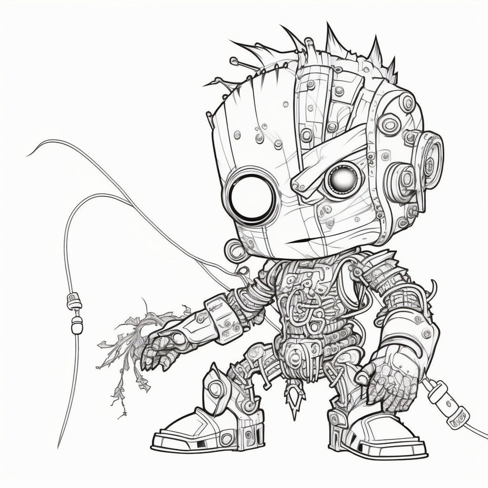 12 Pack Stress Relief Coloring Page, Cyber Punk Adorable Monster ...