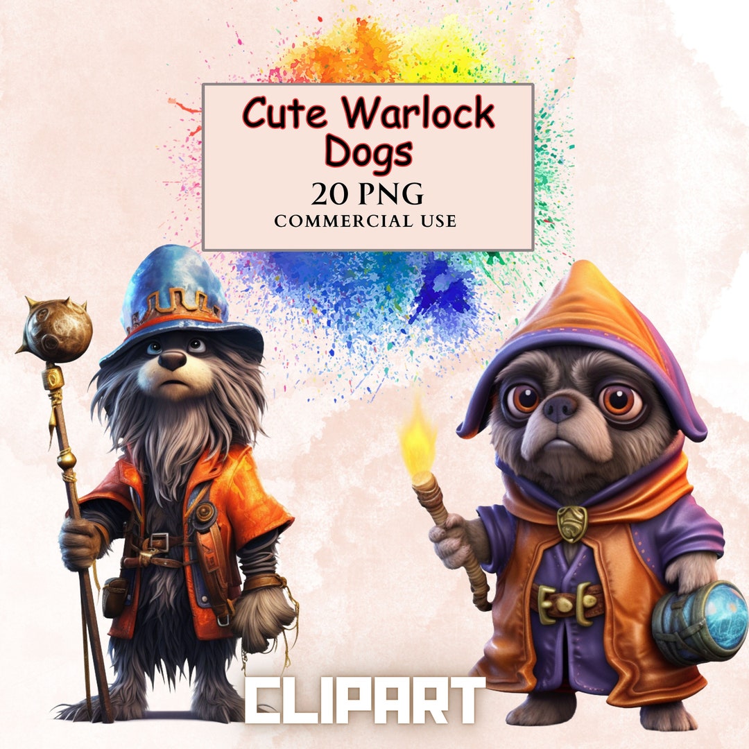 Dog Clipart, Warlock Dog Clipart, Cute Dog Warlocks, Kids Clipart ...