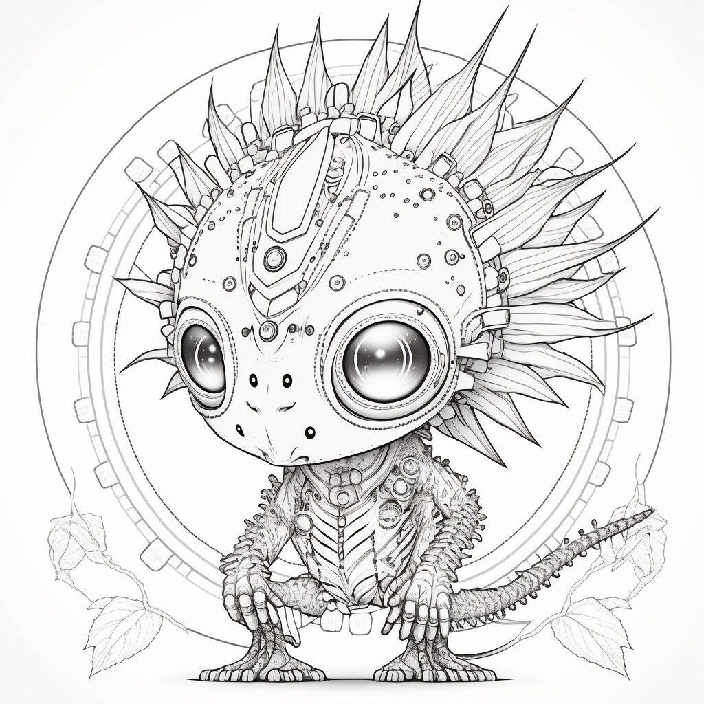 12 Pack Stress Relief Coloring Page, Cyber Punk Adorable Monster ...