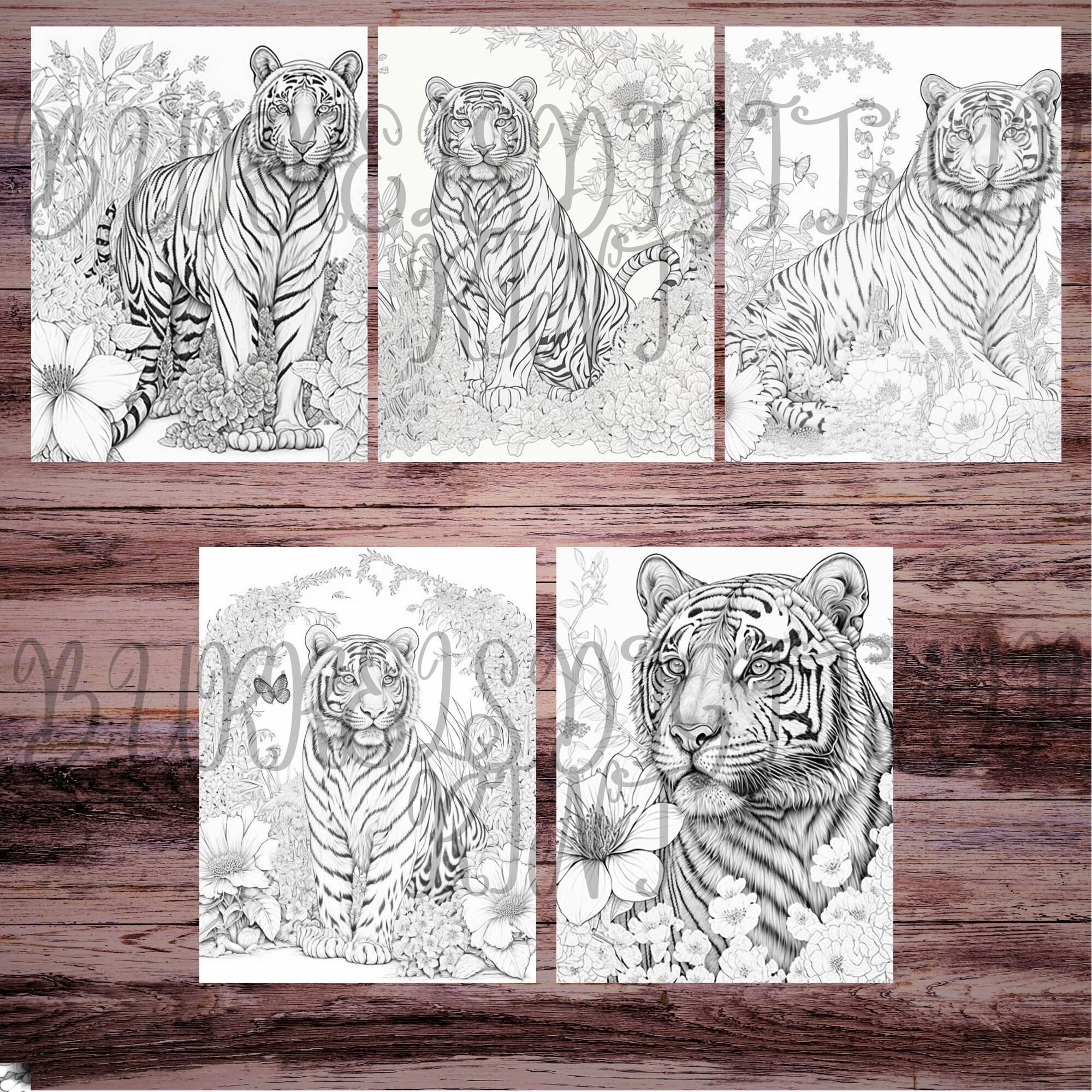 Relax and Roar: 20 Majestic and Relaxing Tiger Coloring Pages for ...