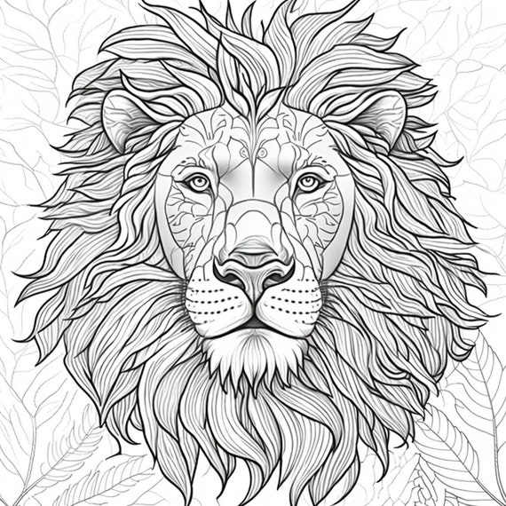 Lion Head Coloring Page