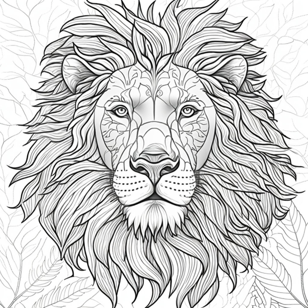Lion Head Coloring Pages