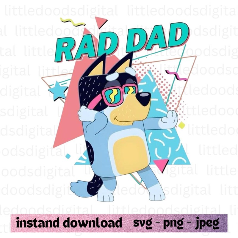 Bluey Rad Dad Svg - Etsy