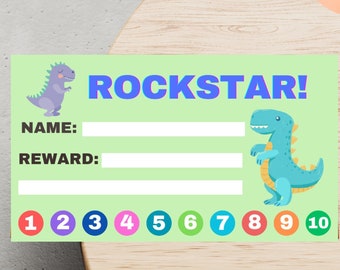 Punch Card Reward System, Reward Punch Card, Coupon for Rewards, Kid ...
