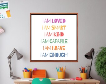 Affirmations for Kids, Classroom Posters, I Am Affirmations, Playroom ...