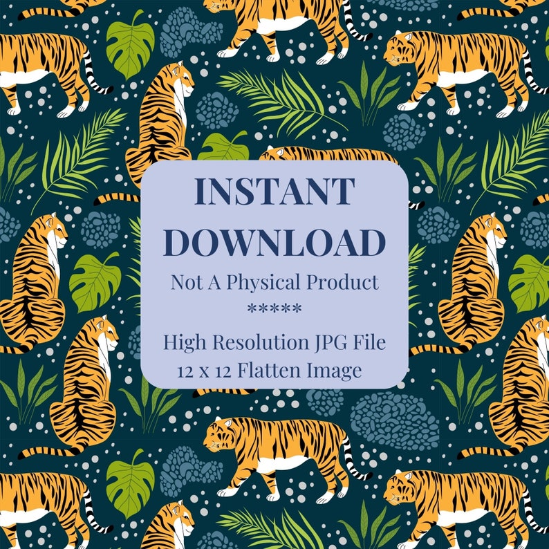 Tiger Seamless Pattern, Tiger Cat Digital Paper, Pattern for Tiger ...