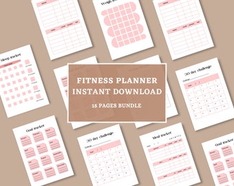 Fitness Planner, Weight Loss Tracker, BUNDLE, Workout Planner Fitness ...