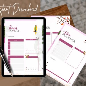 Printable Feminine Daily Planner, Feminine Daily Planner, Floral ...