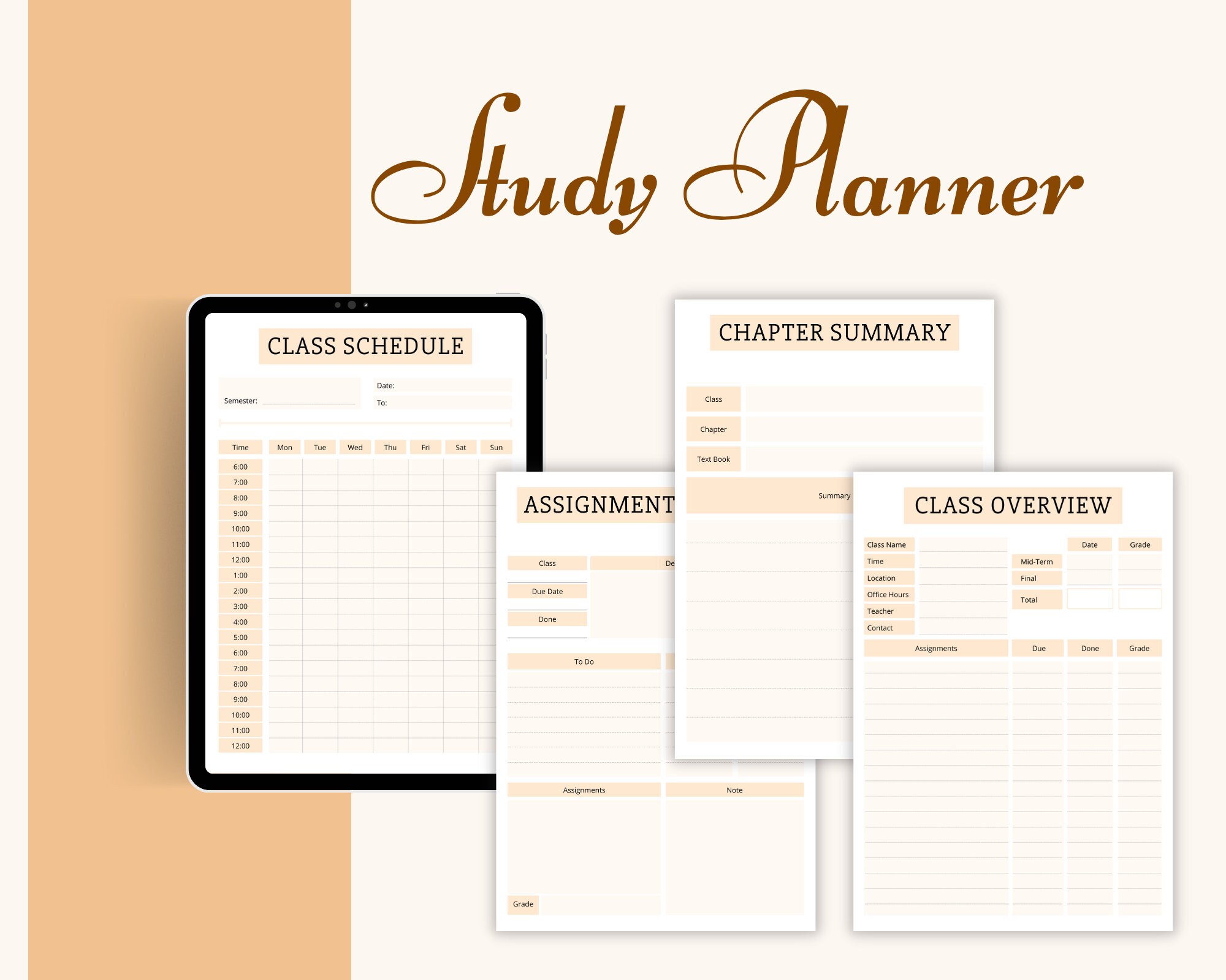 Printable Student Planner Academic Planner Printable College Student ...