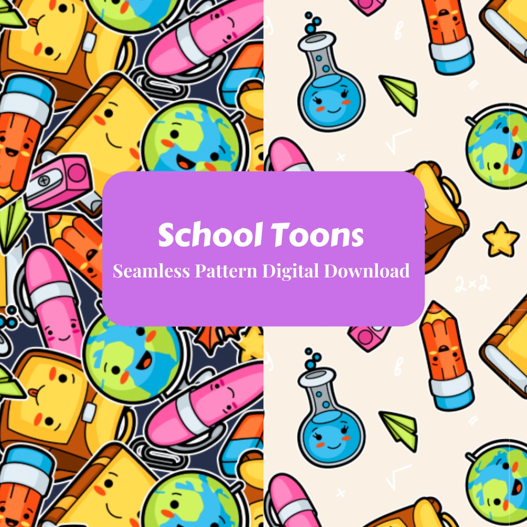 Back to School Digital Paper, School Seamless Pattern, School ...