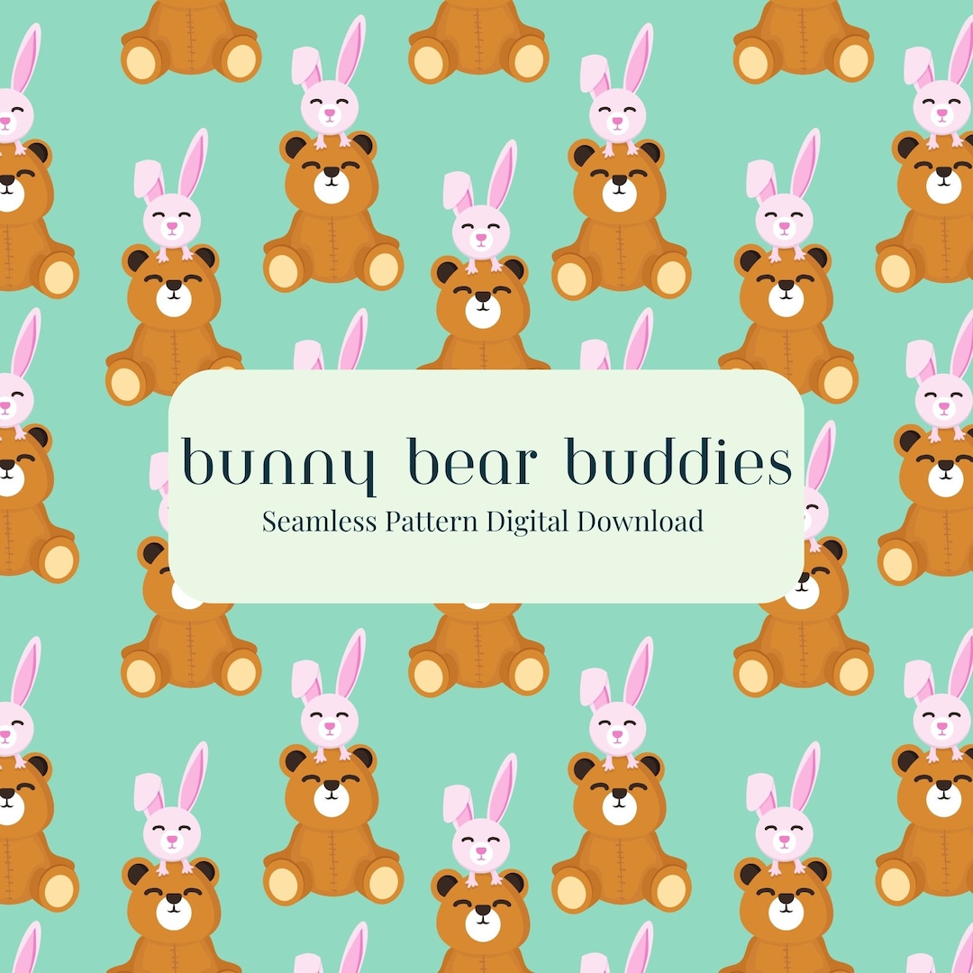 Seamless Patterns for Kids, Bear Seamless Pattern, Bunny Seamless ...