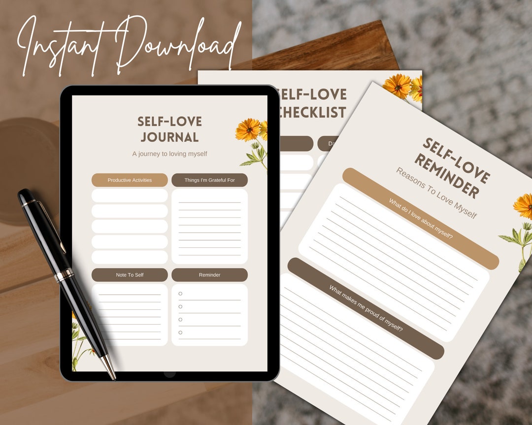 Self Love Planner | Self Love Reflection | Journal | Daily Affirmation ...