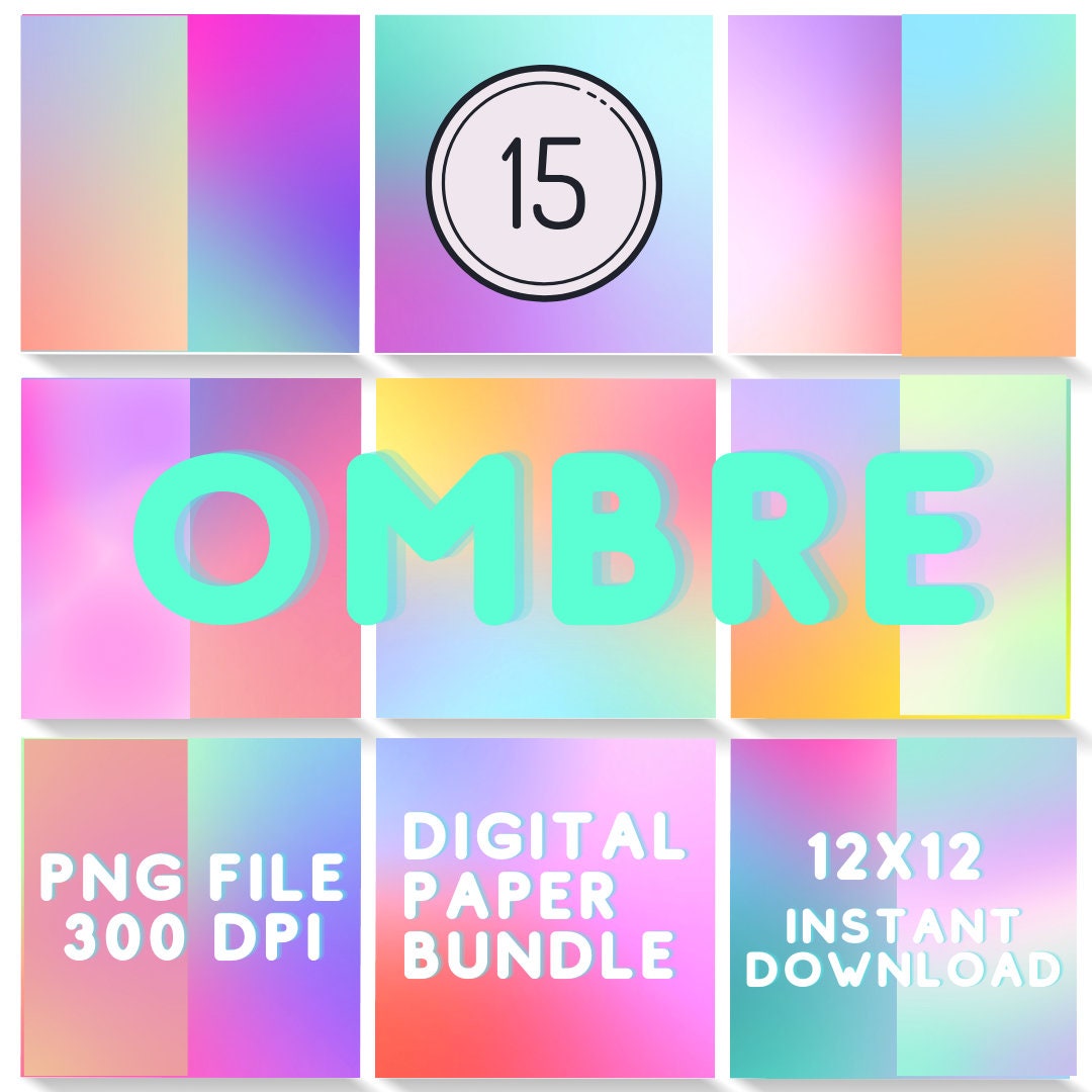 Ombre Digital Paper, Pastel Gradient Digital Paper, Gradient Pastel ...