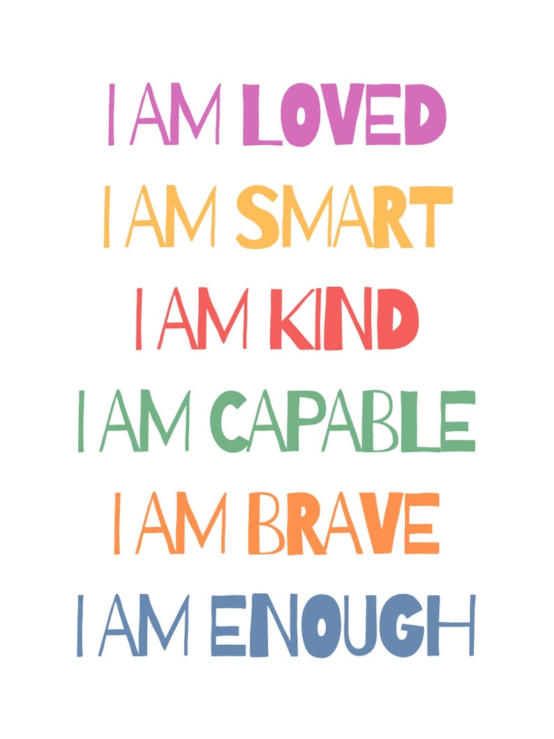 Affirmations for Kids, Classroom Posters, I Am Affirmations, Playroom ...