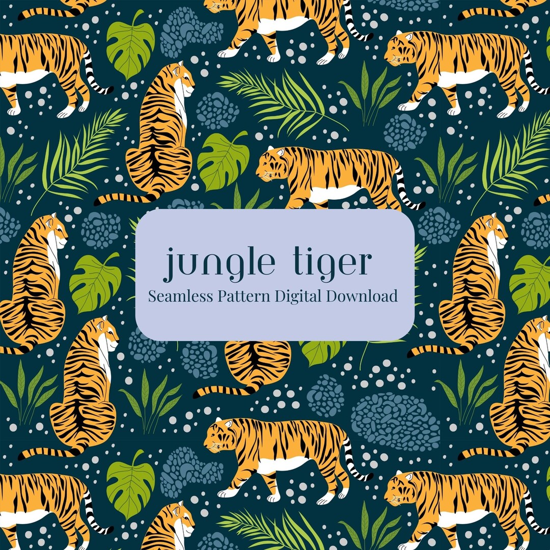 Tiger Seamless Pattern, Tiger Cat Digital Paper, Pattern for Tiger ...