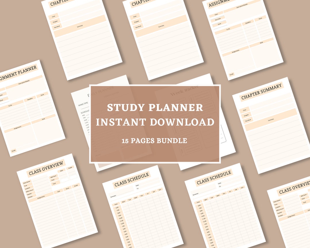 Printable Student Planner| Academic Planner Printable| College Student ...