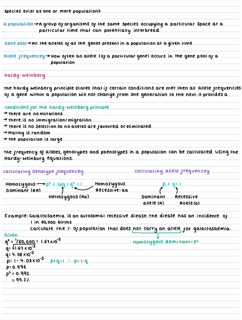 A-level AQA Biology Genetics, Populations, Evolutions and Ecosystems ...