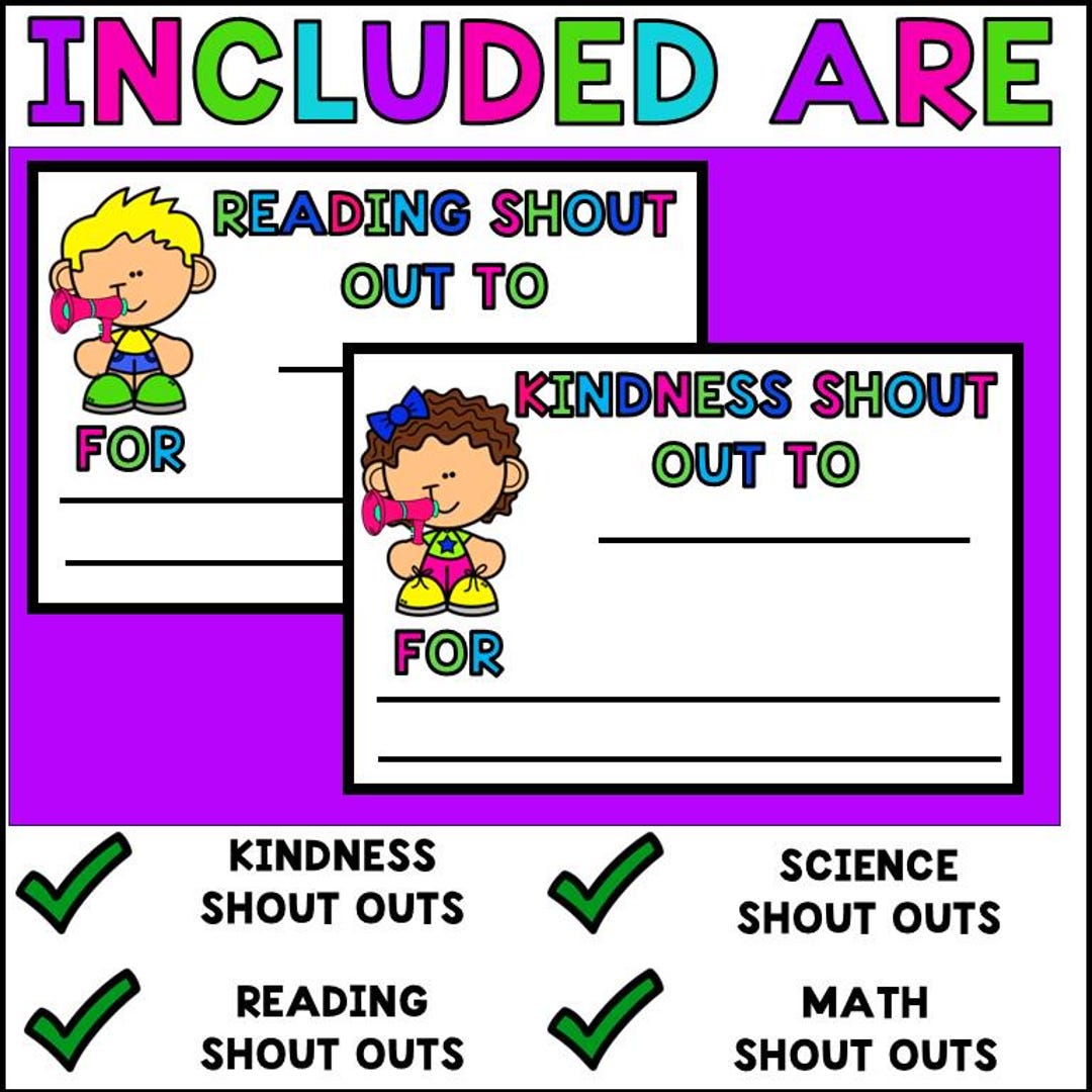 Student Shout Out Cards Positive Notes Home Happy Mail Kindness Reading ...