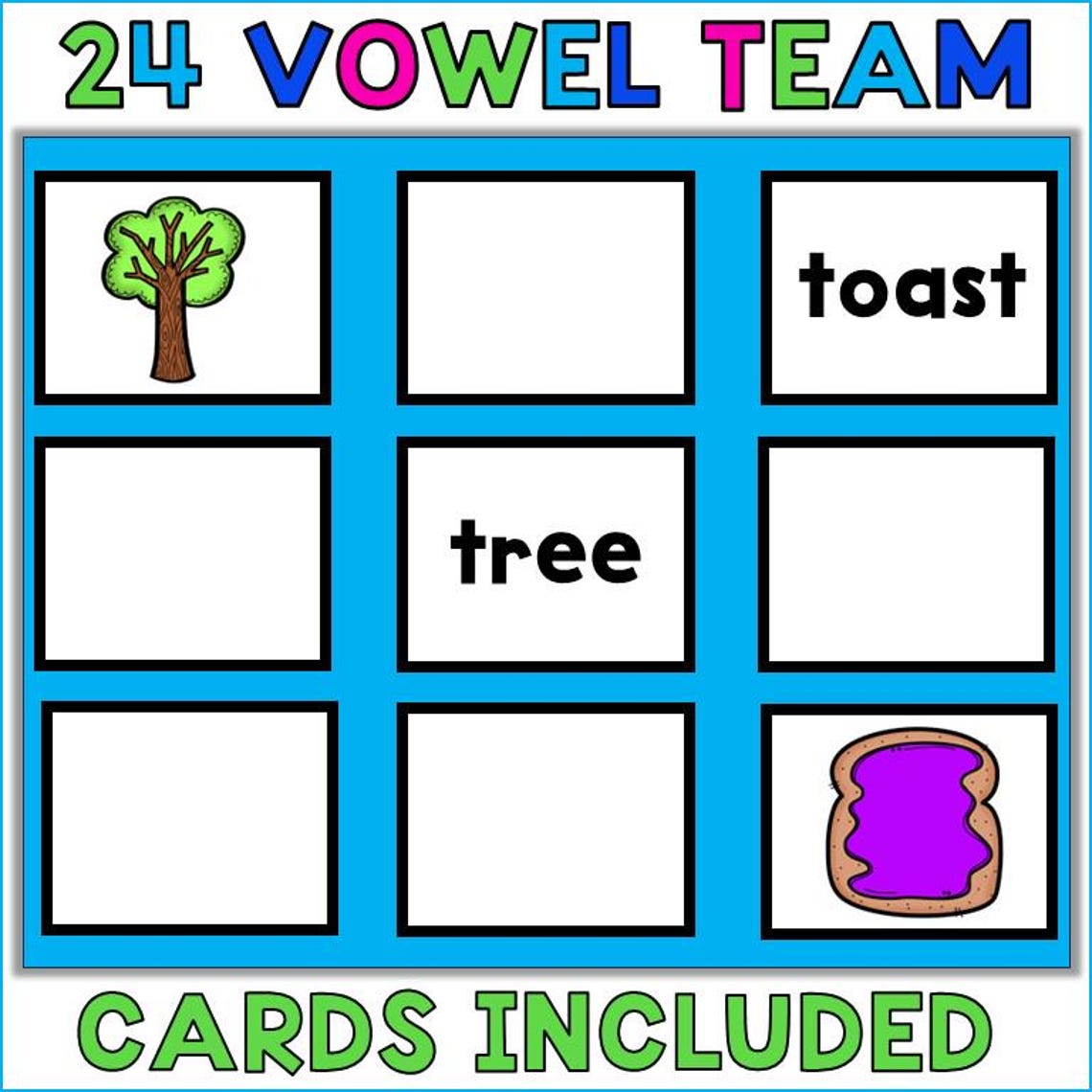 Vowel Teams Memory Game Long Vowels Activity No Prep Easy to Use - Etsy