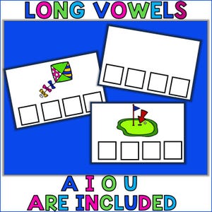 CVCE Words Activity Elkonin Boxes 4 Sounds Long Vowel Silent E Build a ...