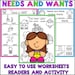 Needs Vs Wants Worksheets and Activities Kindergarten First Grade ...