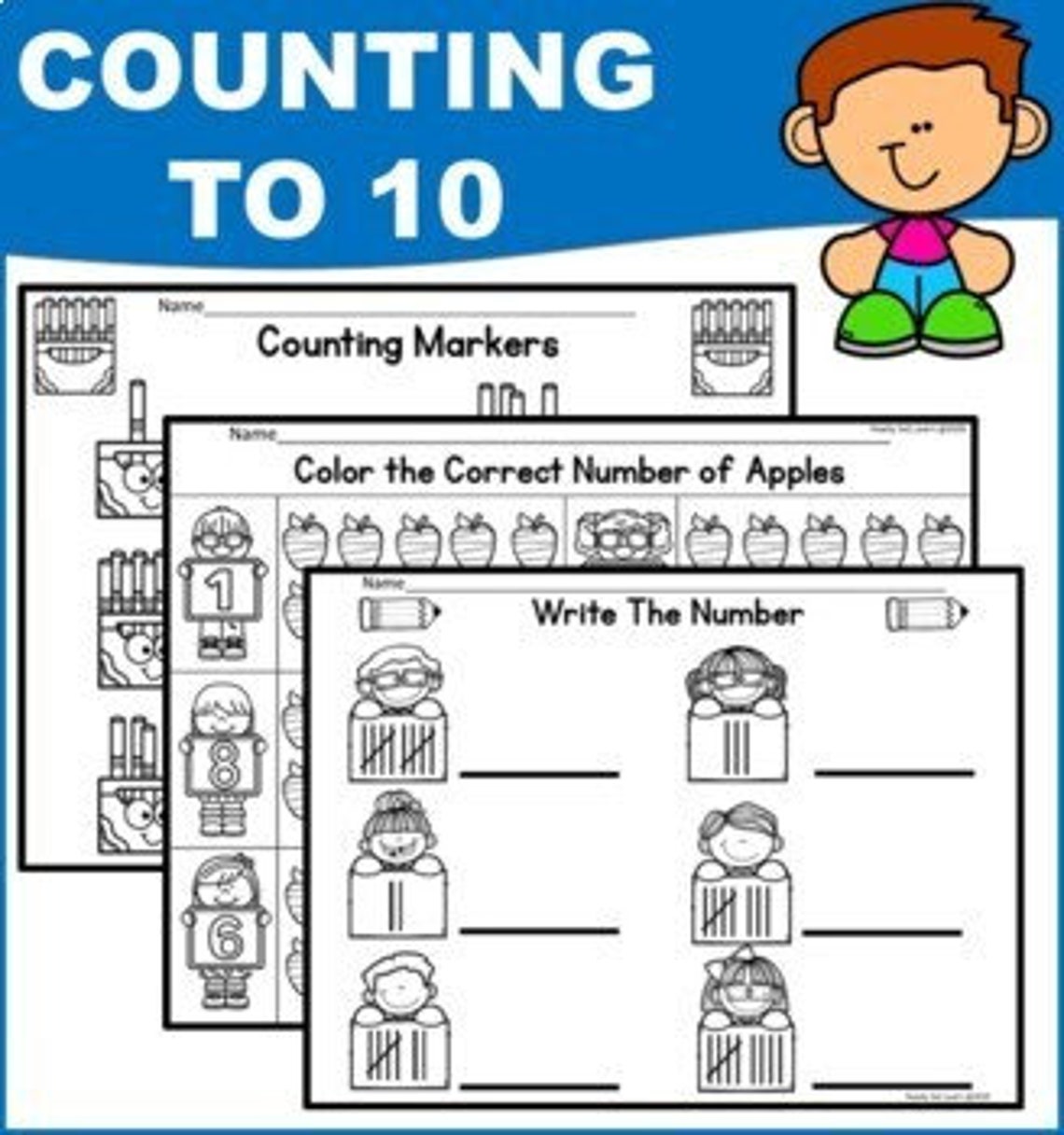 Numbers 1-10 Counting to 10 Worksheets Writing Numbers Preschool ...
