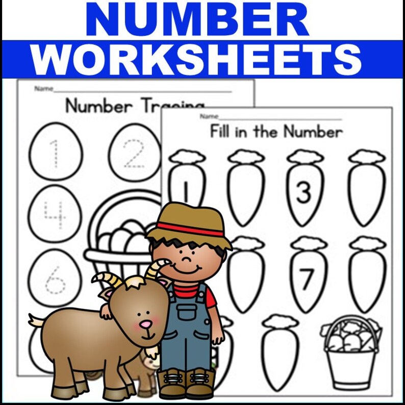 Farm Themed Math Sorting and Letter Worksheets Preschool Kindergarten ...