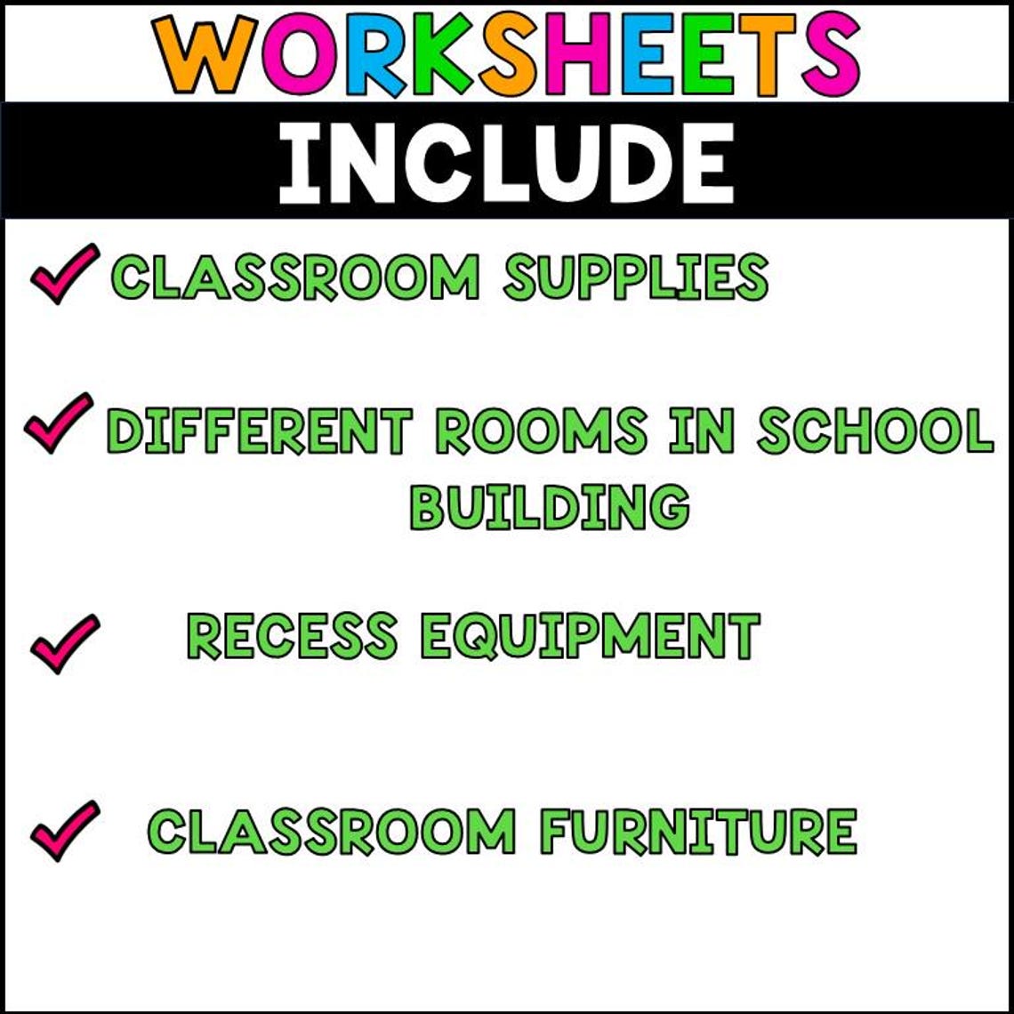 Labeling Pictures Classroom School Supplies Flashcards Vocabulary ELL ...
