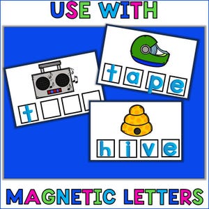 CVCE Words Activity Elkonin Boxes 4 Sounds Long Vowel Silent E Build a ...