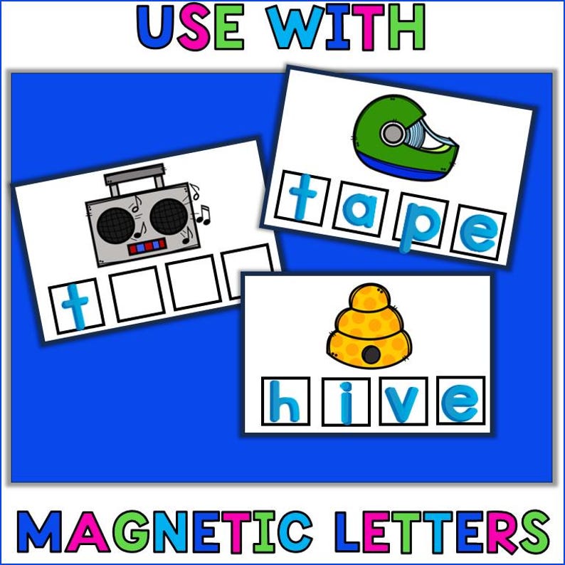 CVCE Words Activity Elkonin Boxes 4 Sounds Long Vowel Silent E Build a ...