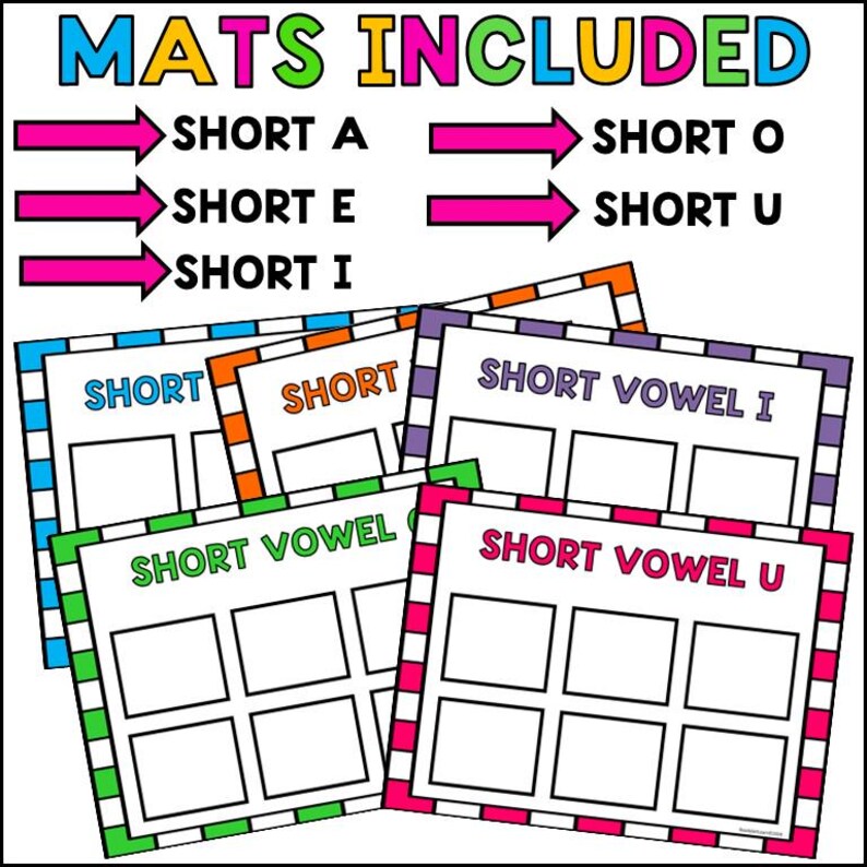 Short Vowel Sounds Spin and Cover Activity CVC Words Game With Pictures ...