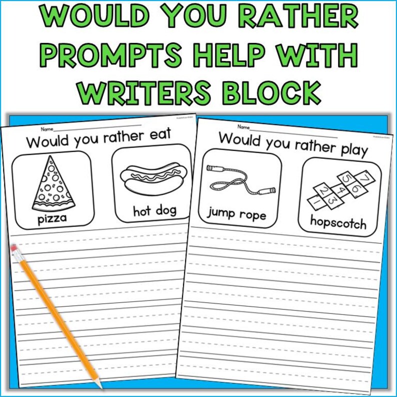Kids Summer Writing Practice Worksheets Would You Rather Opinion ...