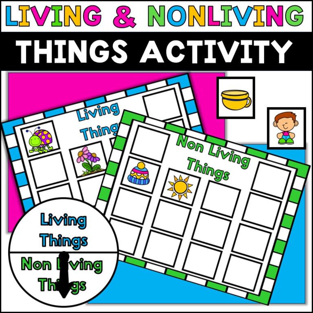 Living Non Living Things Sorting Activity Kindergarten First Grade ...