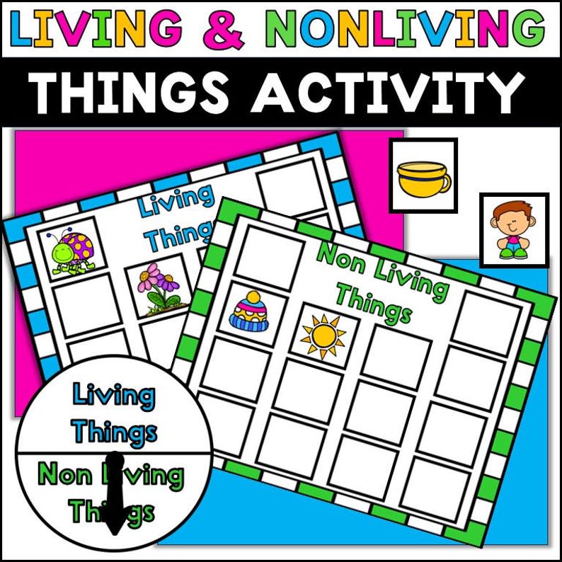 Living Non Living Things Sorting Activity Kindergarten First Grade ...